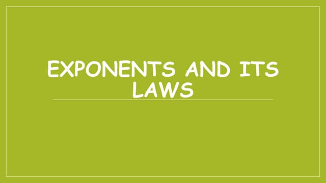 Laws of indices | PPT