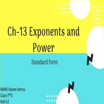 CH-13 Exponents and power ppt | PPT