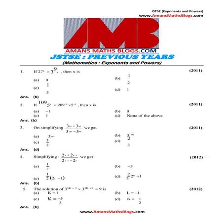 NSEJS Previous Year Papers 2008-2009 | PDF