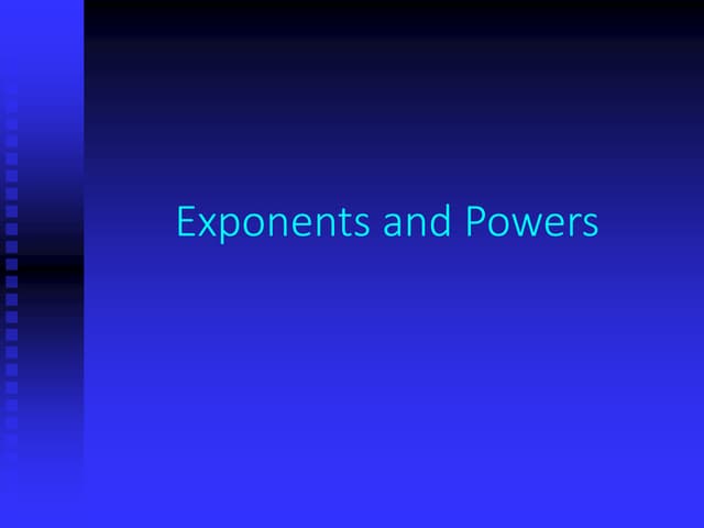 Exponent, mathematics 7 | PPTX