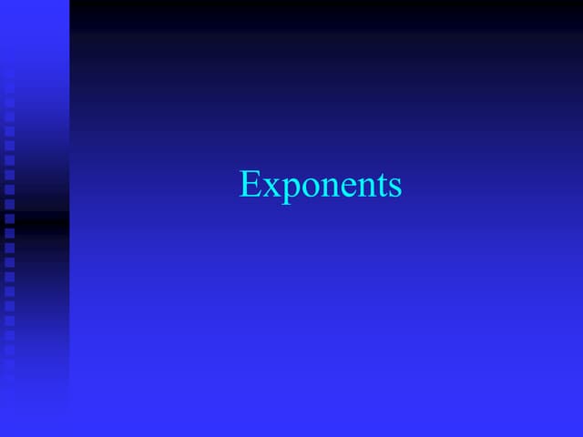 Exponents and Powers CLASS 8. powerpoint | PPT