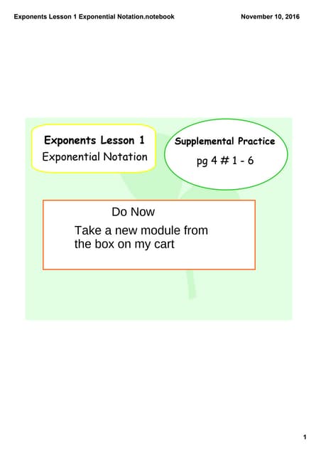 Exponents lesson 5 practice powers | PDF