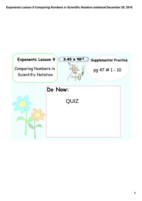 Exponents lesson 1 exponential notation | PDF