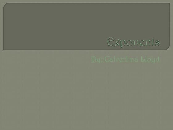Exponent powerpoint | PPTX