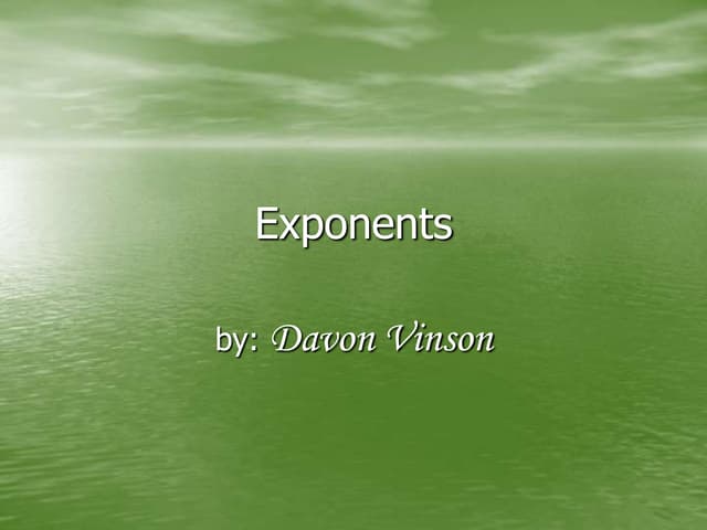 Exponent powerpoint | PPTX