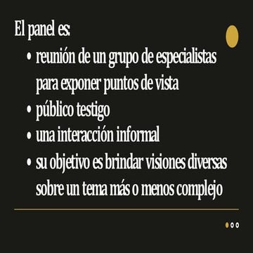 el panel, elementos y caracteristicas y ejemplos | PPTX