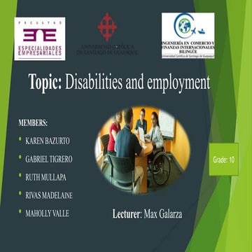 Human Resources Disabilities and employment | PPTX
