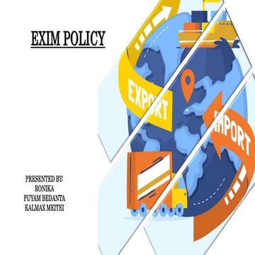 EXIM policy and its objective Function of DGFT | PPTX