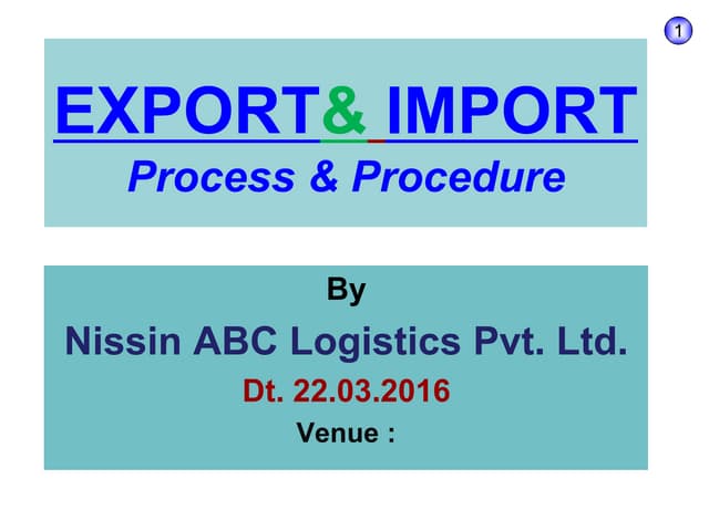 Import procedure and documentation | PPT