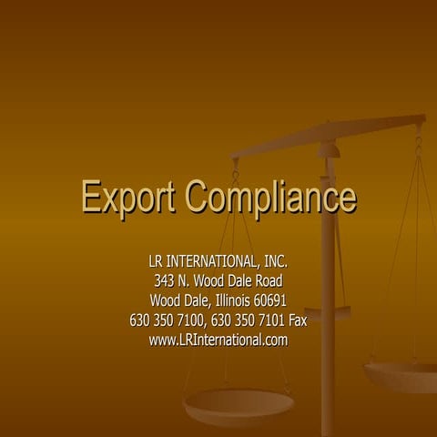 Export compliance | PPT