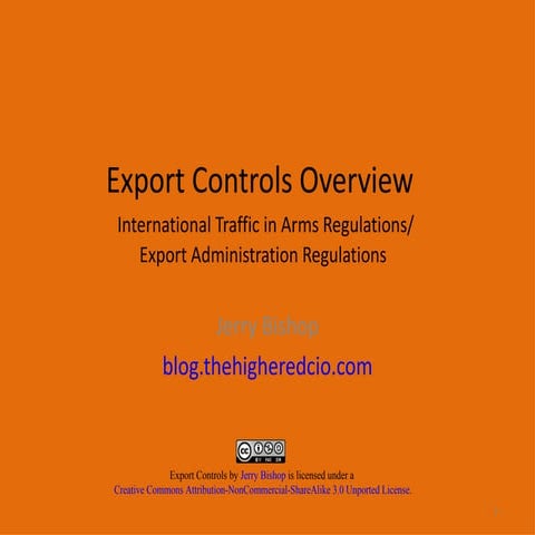 Export Control Overview | PPT