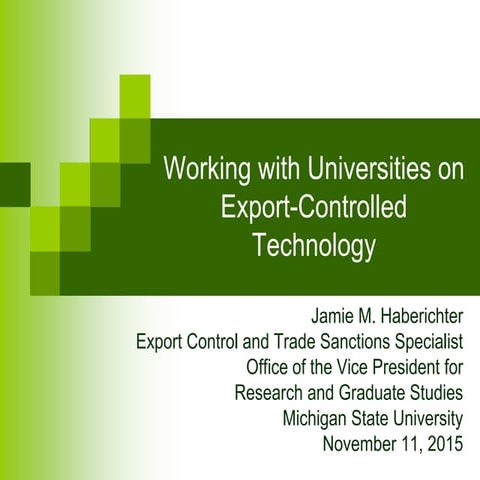 Working with Universities on Export-Controlled Technology | PPTX ...