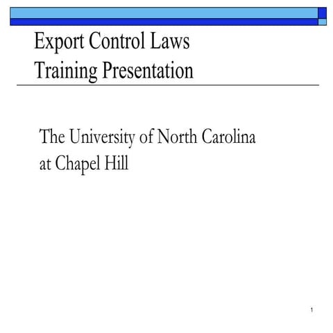 Export control training presentation | PPT
