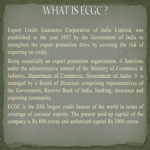 Export credit gurantee corporation of india ltd. | PPTX