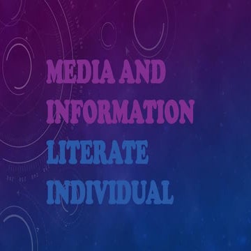 Chapter 1 Introduction to Media and Information Literacy | PPTX