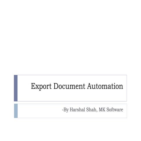 Export Documentation Software in India | PPT