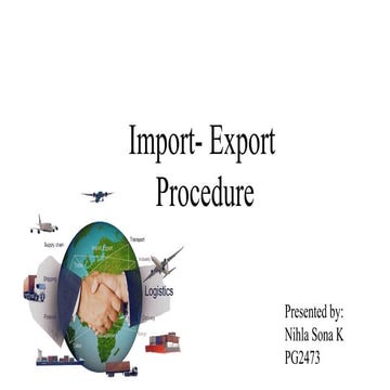 EXPORT IMPORT PROCEDURE FOR AGRICULTURE COMMODITIES | PPTX