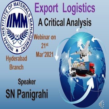 Export Logistics- A Critical Analysis By SN Panigrahi | PDF