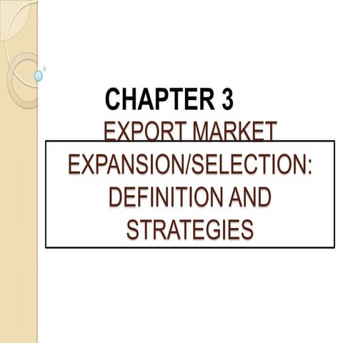 Export market expansion | PPT