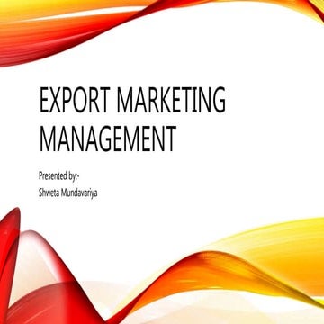 Export marketing management | PPTX