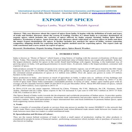 EXPORT OF SPICES | PDF