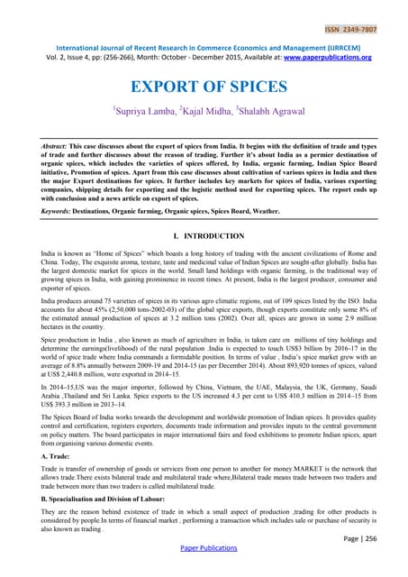 Group 3_Agri Export Management & International Trade_Spices Export.pptx