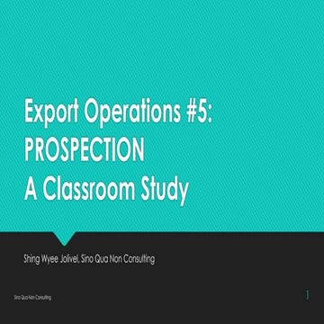 Export operations Prospection | PDF