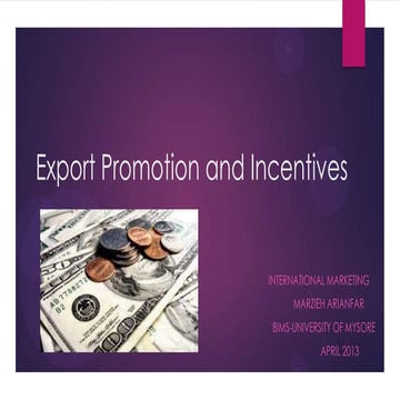 Export promotion and incentives | PPTX