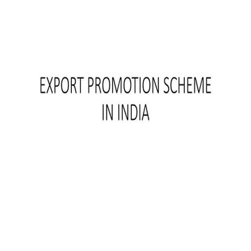 Export promotion scheme in india | PPTX