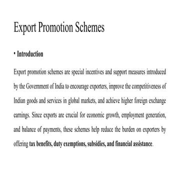 Export Promotion Schemes-It helps to enhance ...pptx