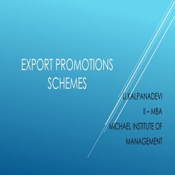 Export promotion schems | PPTX