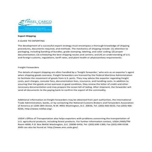 Export shipping | DOCX