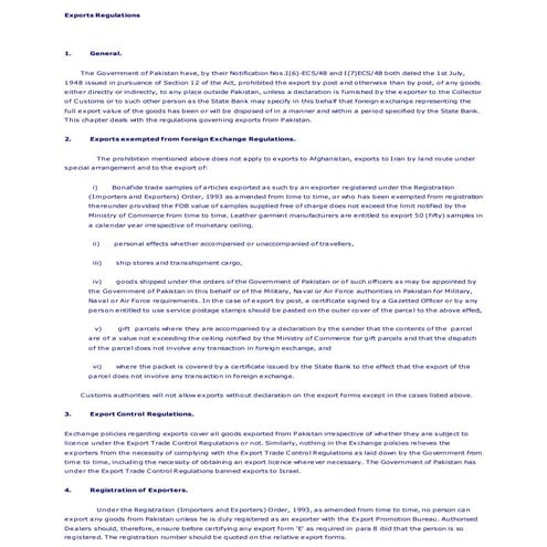 Exports Regulation | PDF
