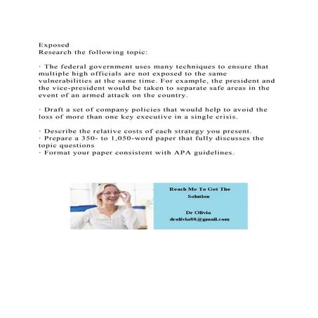 ExposedResearch the following topic· The federal government.docx