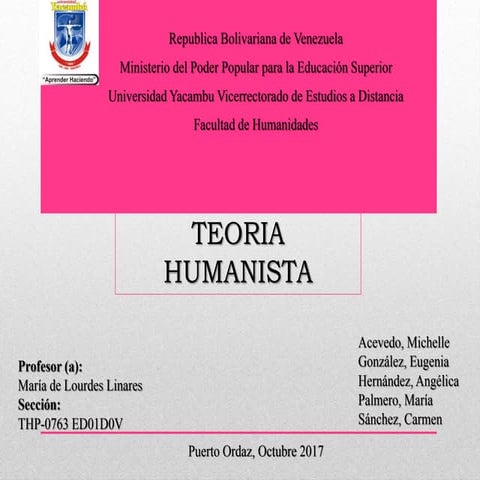 Psicología humanista- Teoría y enfoque humanístico | PPTX