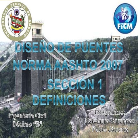 Definiciones Norma AASHTO 2007- Sección 1 | PPTX