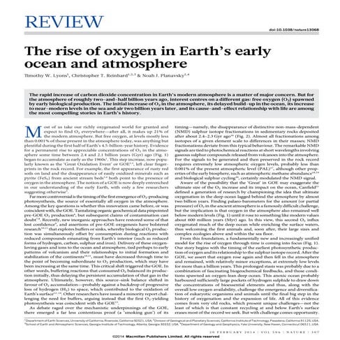 The origin and geological history of oxygen | PPTX