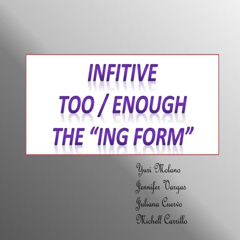 Infinite to / Enough / Ing form | PPT