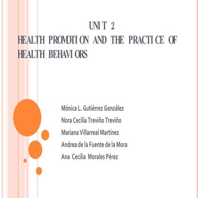 Exposicion Salud. Unidad 2 | PPT