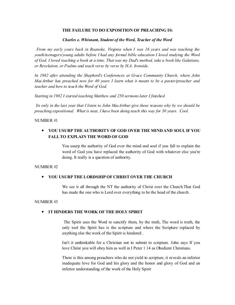 Expositional preaching 19 outline