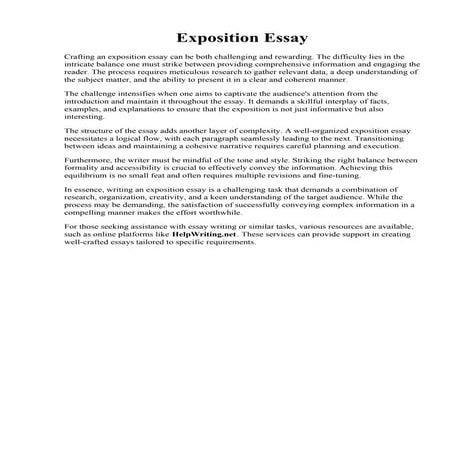 Exposition Essay. . Exposition example paragraph. 6 Ways to write an ...