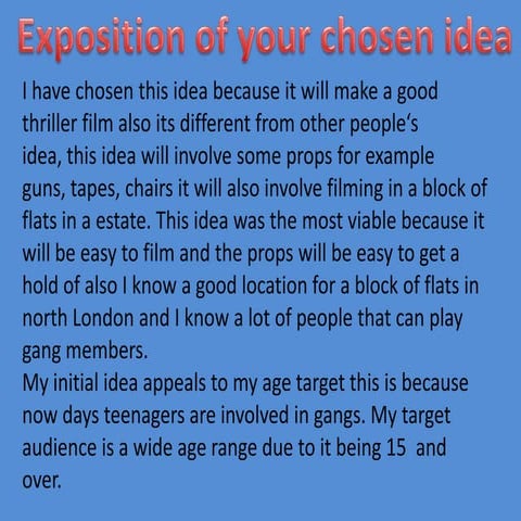 Exposition of your chosen idea | PPTX