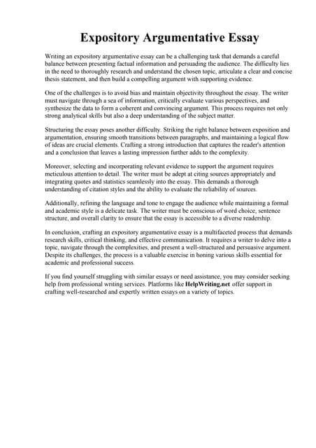Expository Argumentative Essay. Expository essay: Argumentative essay ... Expository Argumentative Essay. Expository essay: Argumentative essay ...