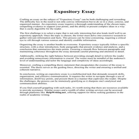 Expository Essay.pdf | Undergraduate Education | College Education