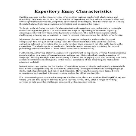 Expository Essay Characteristics How To Write An Expository Essay 7