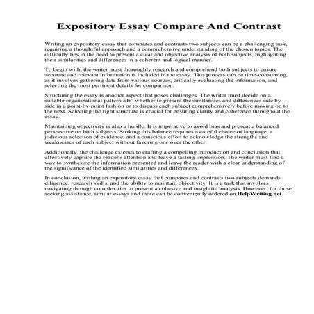Expository Essay Compare And Contrast.pdf