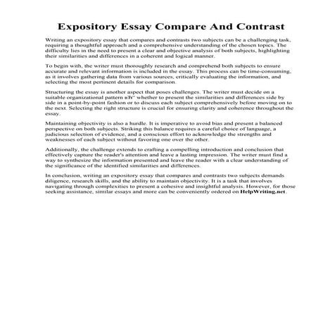Expository Essay Compare And Contrast.pdf