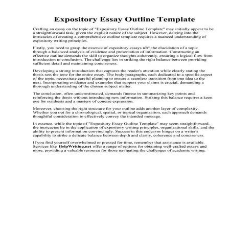 Expository Essay Outline Template | PDF