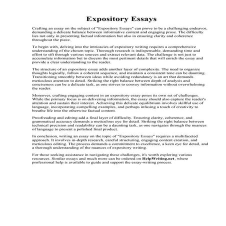 Expository Essays | PDF