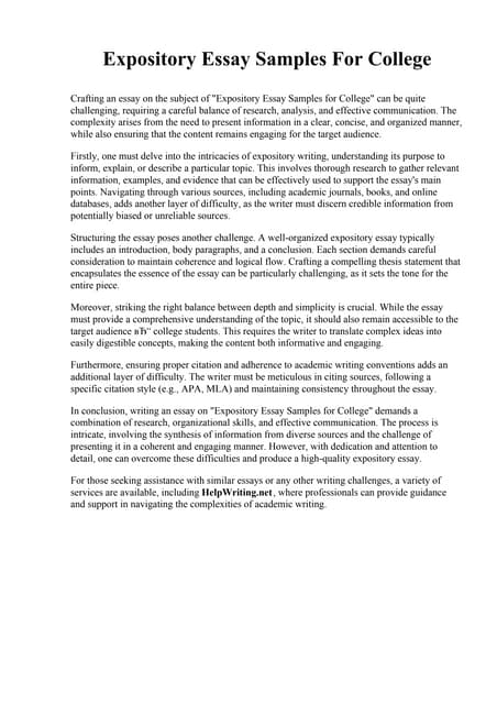Sample Essays For High School Students | PDF